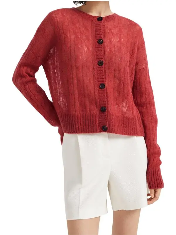 Brunello Cucinelli Crewneck Knitted Cardigan - Red