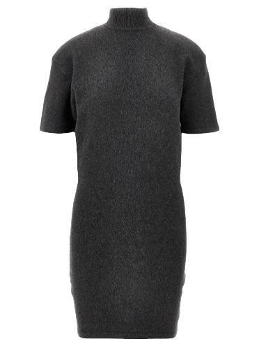 Jacquemus High Neck Knitted Dress - Dark Gray