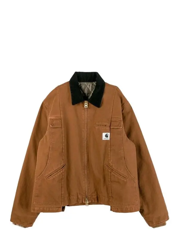 Sacai X Carhartt Logo Patch Zip-up Jacket - Beige