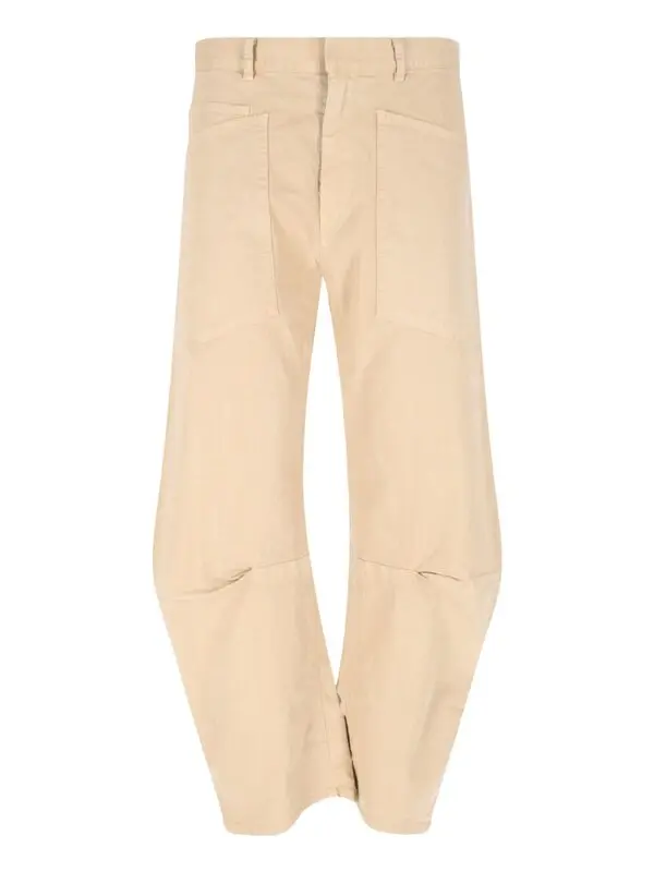 NILI LOTAN Relaxed Fit Barrel Leg Pant - Beige