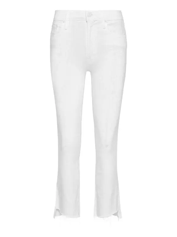 MOTHER The Insider Frayed Edge Cropped Trousers - No