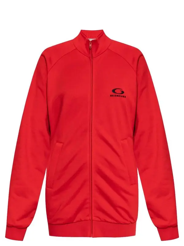 Balenciaga Zip Up Tracksuit Dress With Cut-out Back - Red