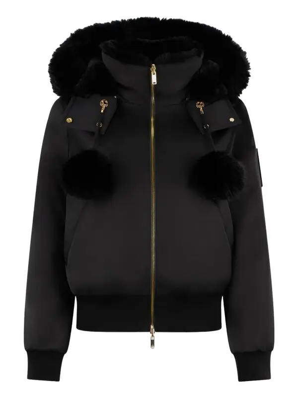 Moose Knuckles Gold Series Original Satin Debbie Bomber Jacket - Black