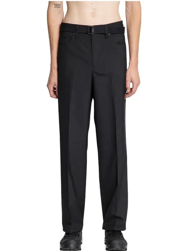 Sacai Belted Tapered Trousers - Black