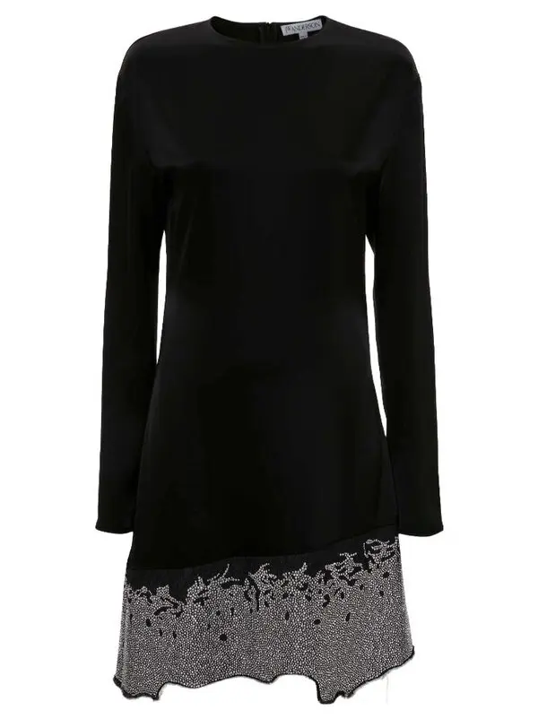 J.W.ANDERSON Jw Anderson Distressed Glitter Hem Dress - Black