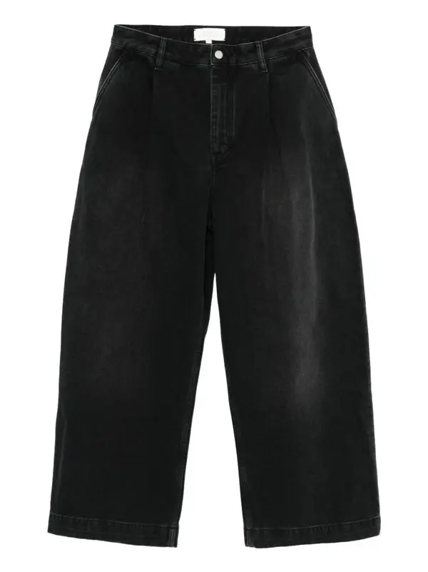 Studio Nicholson Wide-leg Belt Loop Jeans - Water-washed Black