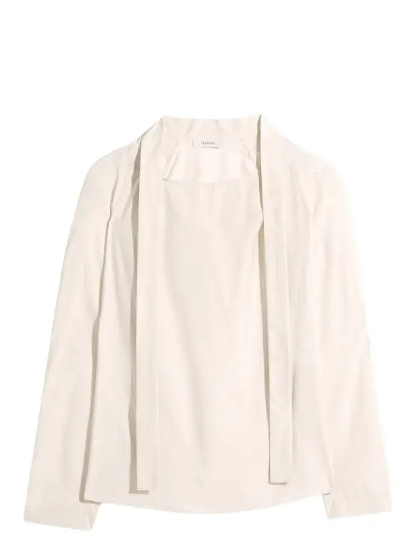 LEMAIRE Ascot Collar Relaxed Shirt - Light Cream