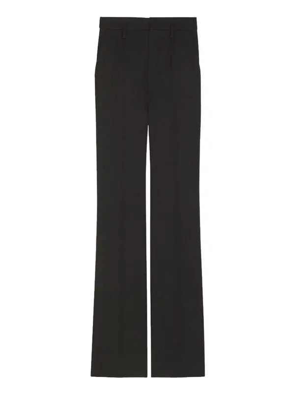 Saint Laurent High Waist Straight Leg Trousers - Black