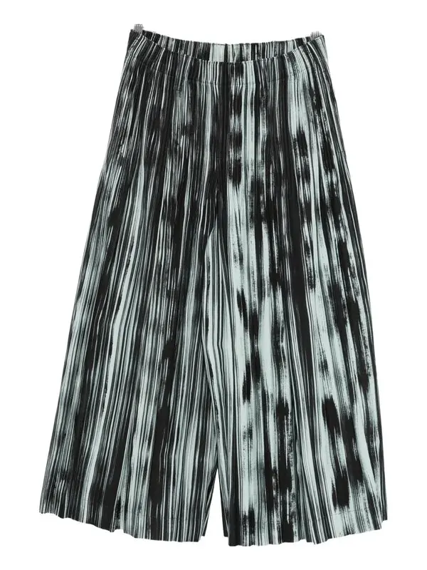 Issey Miyake Pleated Striped Trousers - Black