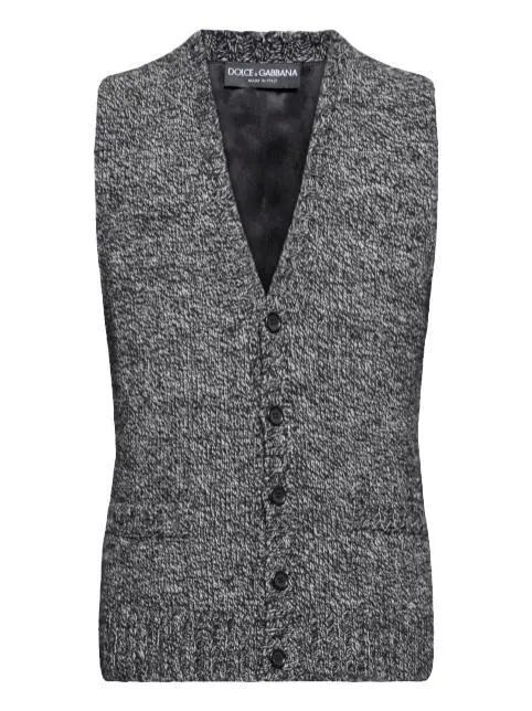 Dolce & Gabbana Panelled V-neck Knitted Vest - Gray