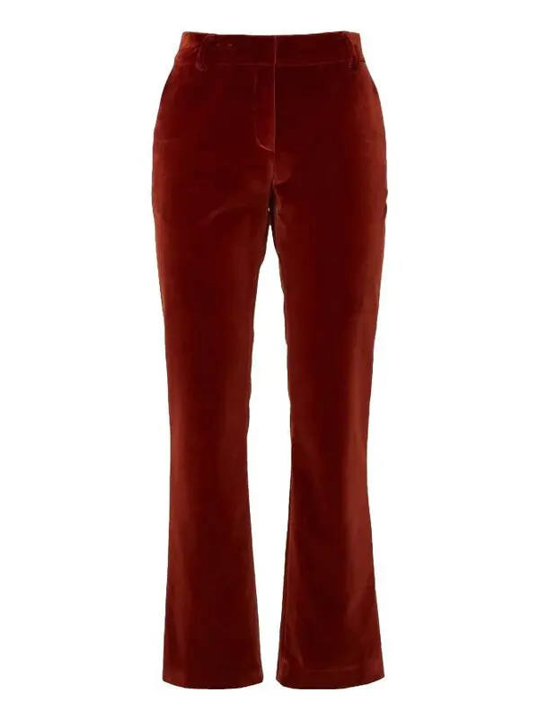 La DoubleJ Velvet Cropped Trousers - Brown