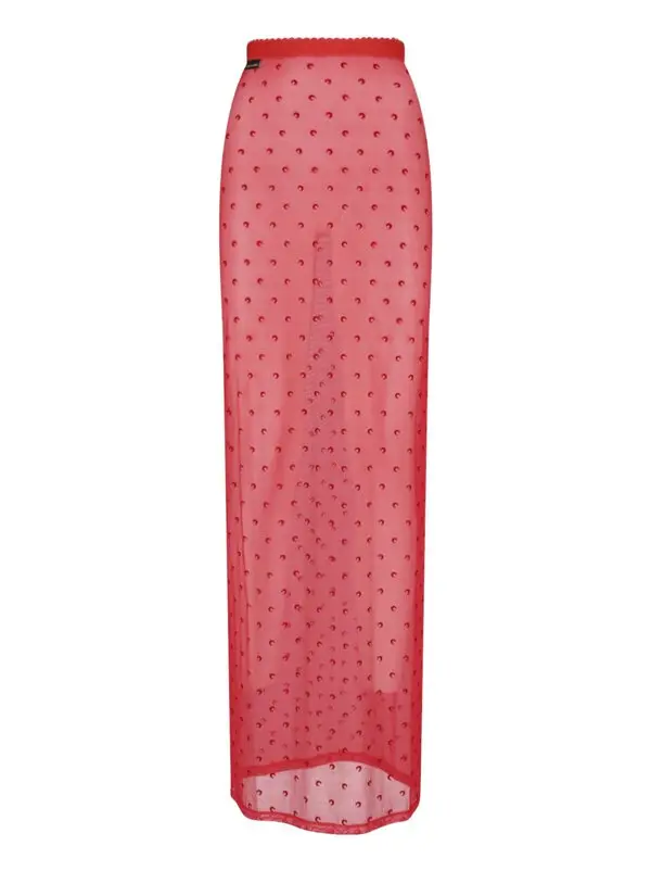 MARINE SERRE Printed Midi Skirt - Red