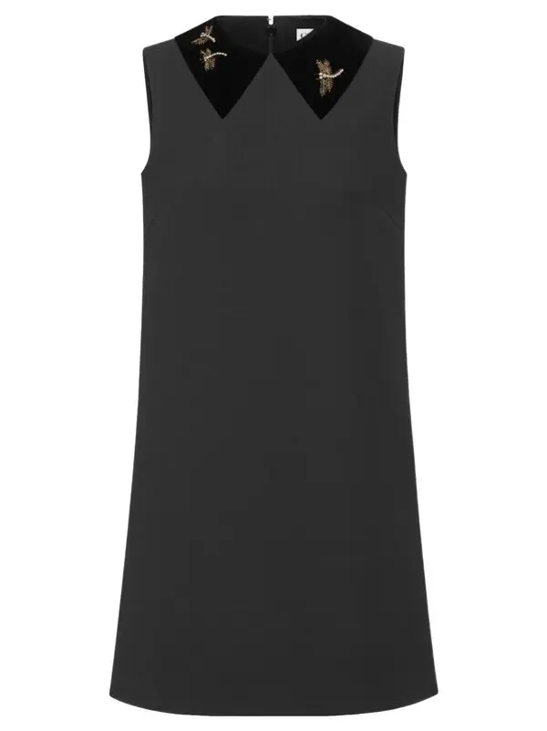 Dior A-line Embroidered Dress - Black