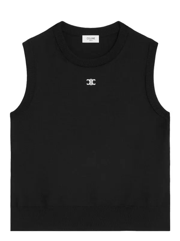 Celine Top In Fine Wool - Black
