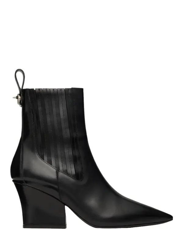 Valentino Garavani Pointed Toe Ankle Boots With Vlogo Signature - Black