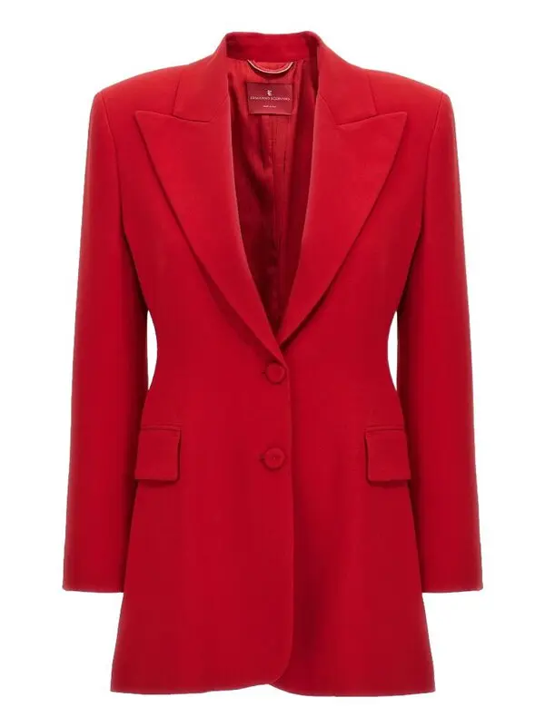 Ermanno Scervino Single-breasted Cady Sculpture Jacket - Red