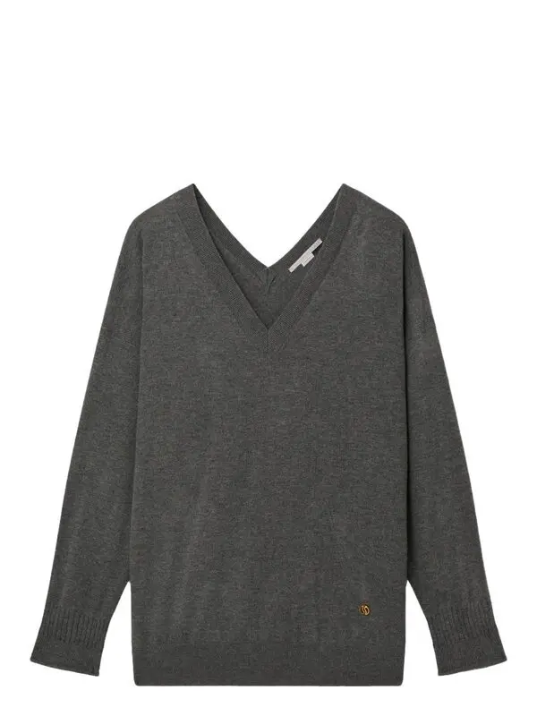 Stella McCartney V-neck Knitted Jumper - Grey