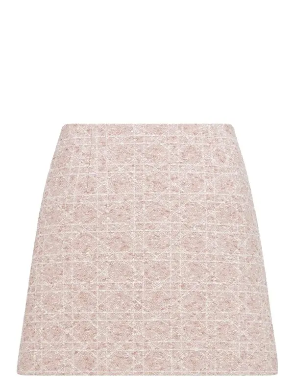 Dior Macrocannage Flared Miniskirt - Peach Blossom Pink