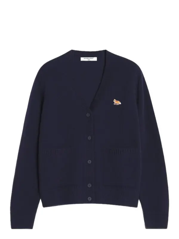Maison Kitsuné Baby Fox Patch Cardigan - Navy Blue