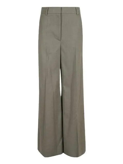 Stella McCartney High-rise Wide-leg Pants With Crimped Pleats - Green