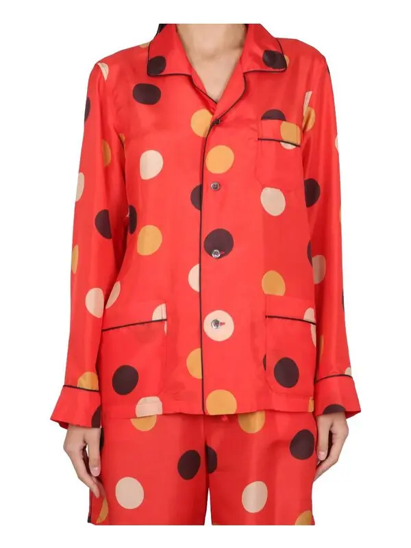 Aspesi Polka Dot Print Buttoned Shirt - Orange