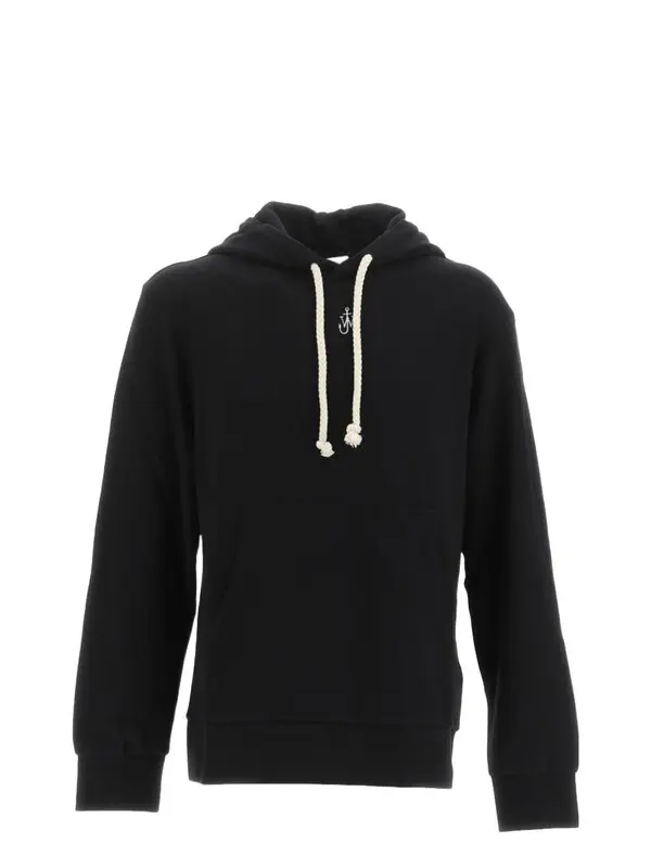 J.W.ANDERSON Jw Anderson Logo Embroidered Drawstring Hoodie - Black