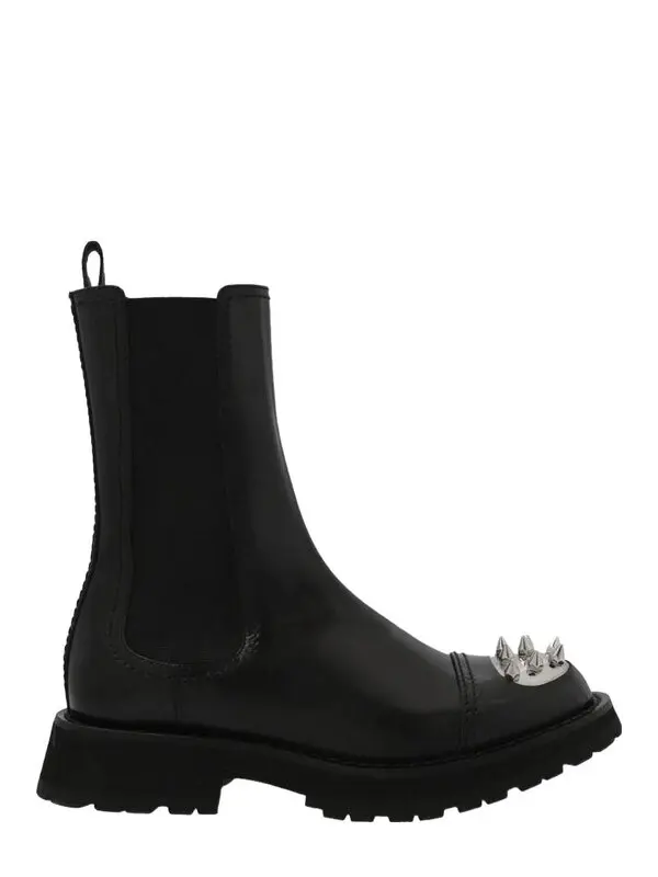 Alexander McQueen Studded Toe Chelsea Boots - Black