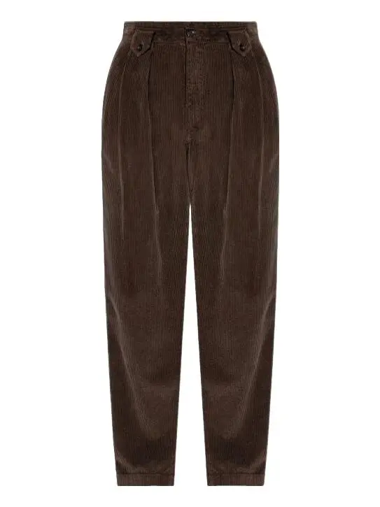 Dolce & Gabbana Pleated Corduroy Trousers - Black