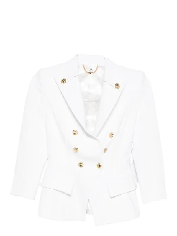 Elisabetta Franchi Structured Double-breasted Blazer - White