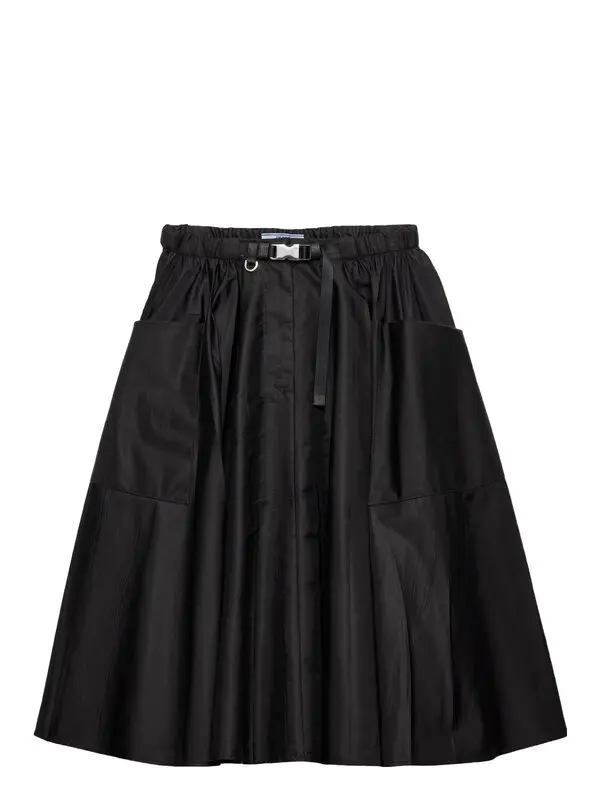 Prada Belted Pleated Skirt - Black