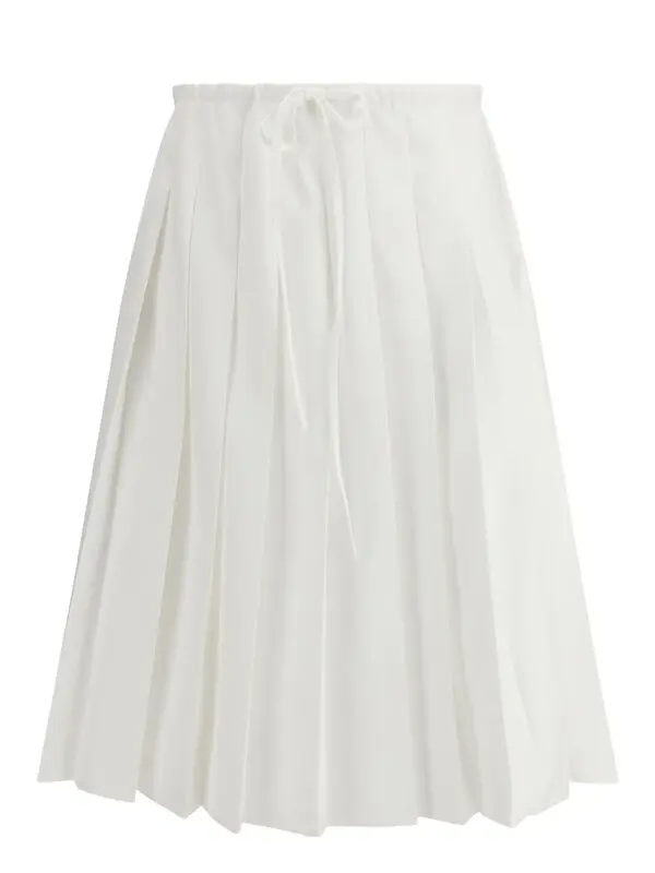Prada Drawstring Pleated Midi Skirt - White