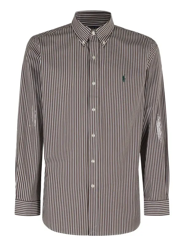 Polo Ralph Lauren Striped Poplin Shirt - Gray