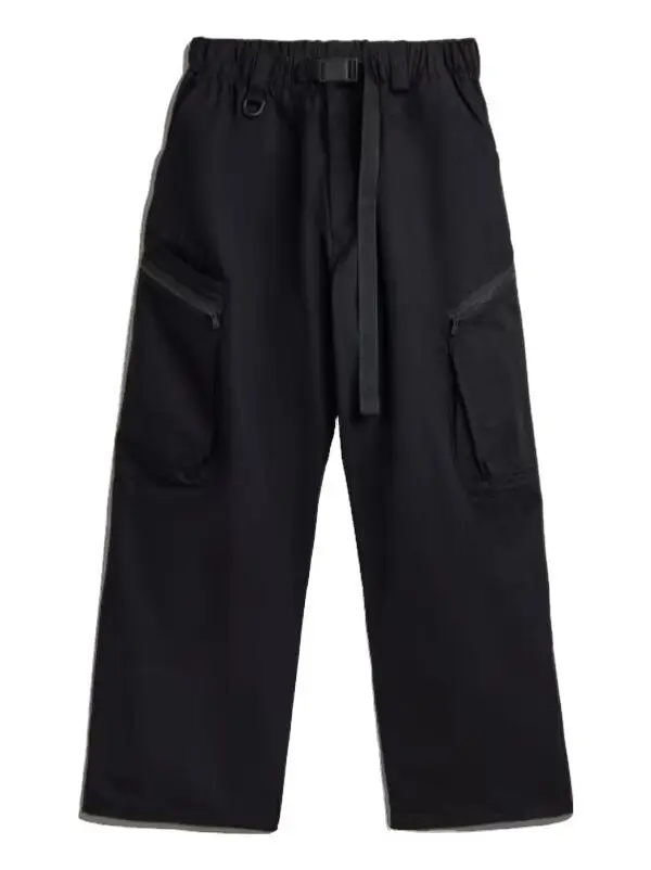 Y3 Pleated Detail Cargo Trousers - Black