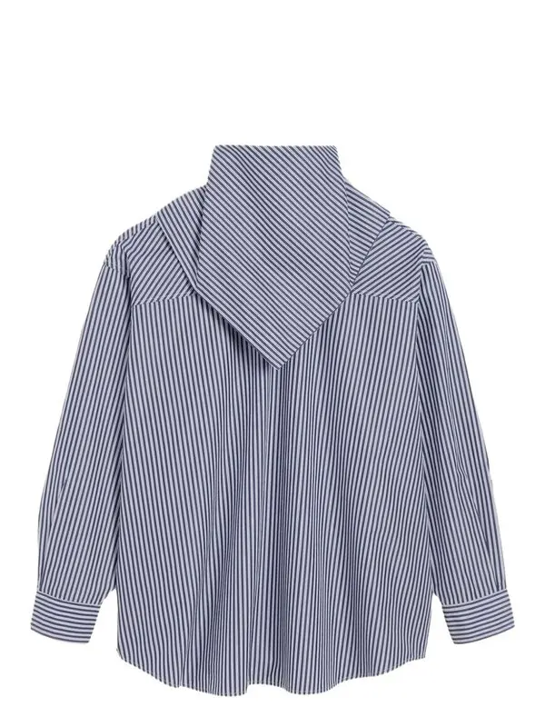 Ami Bandana-detail Striped Shirt - Blue