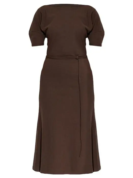 LEMAIRE Belted Midi Dress - Brown