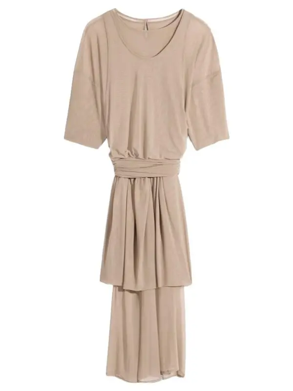 LEMAIRE Double Layer Sheer Mesh Dress - Nude
