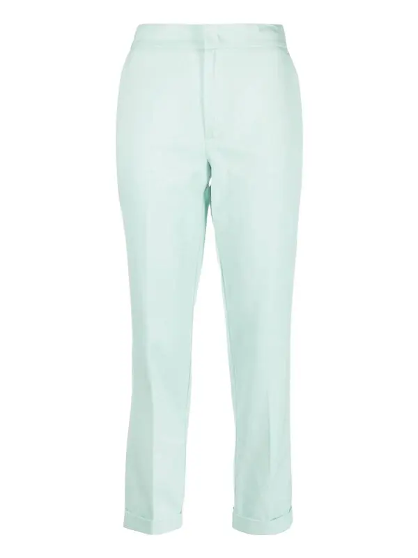 TWINSET Cigarette Trousers With Zippers And Folded Hems - Blue