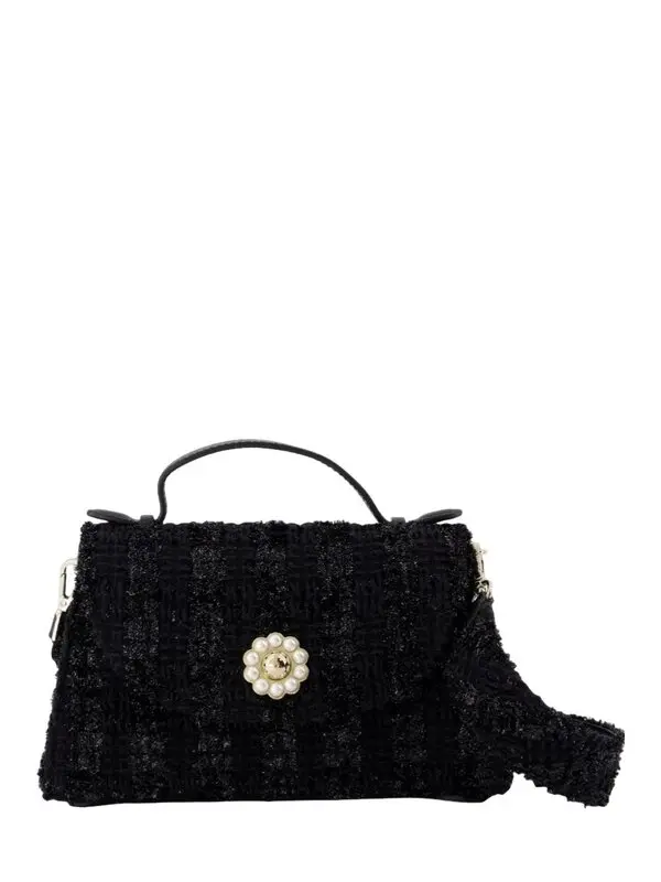 Simone Rocha Valentine Pearl Embellished Tweed Mini Bag - Black