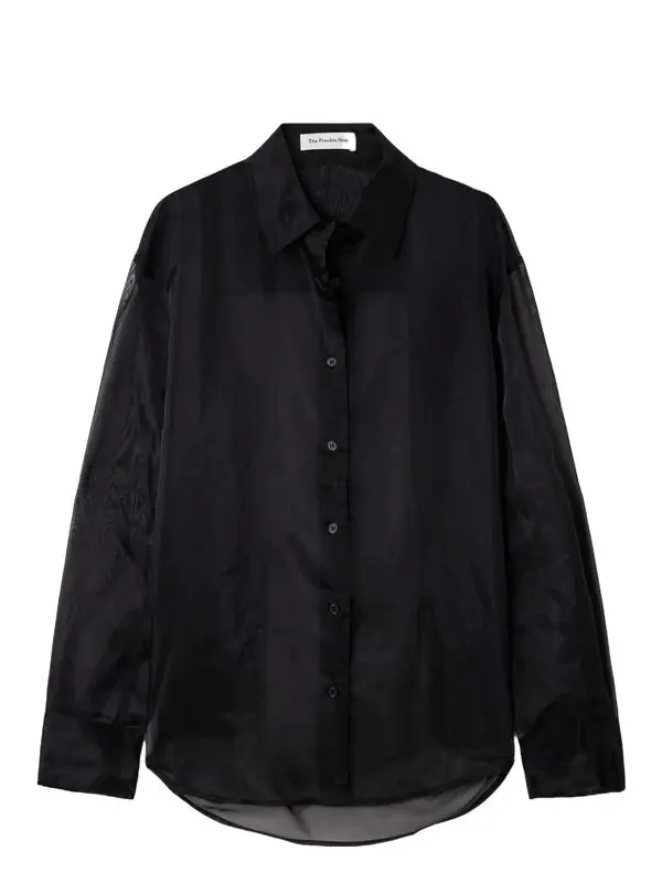 THE FRANKIE SHOP Sheer Long Sleeve Shirt - Black
