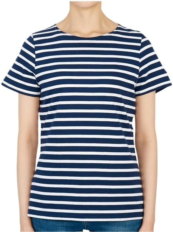 Saint James Striped Graphic T-shirt - Blue
