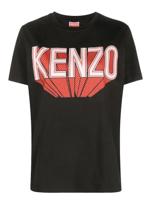 Kenzo Logo Printed Crewneck T-shirt - Black