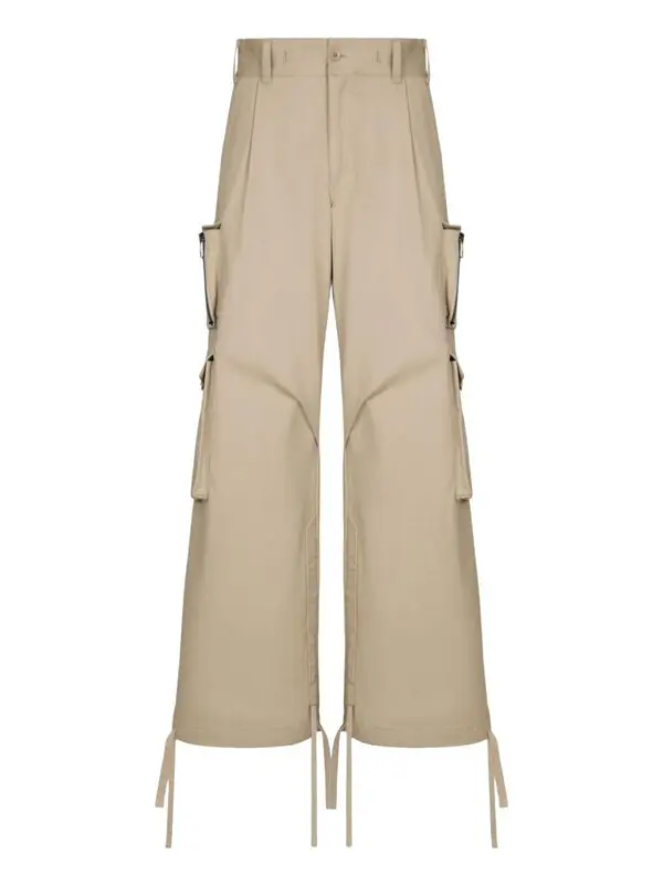 Dolce & Gabbana Gabardine Wide-leg Cargo Pants - Beige