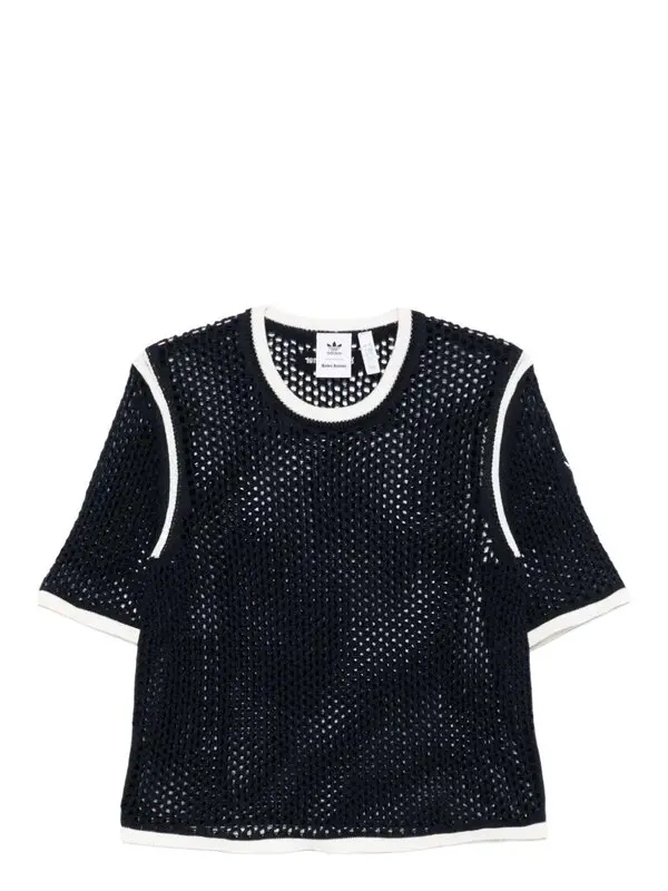 ADIDAS X WALES B ONNER Adidas Originals X Wales Bonner Short Sleeve Knit T-shirt - Navy