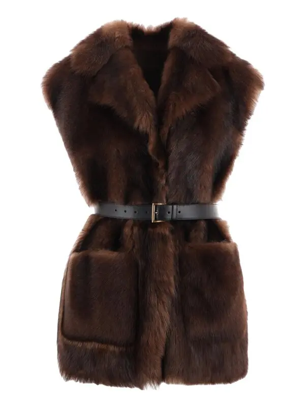Prada Sleeveless Belted Gilet - Black