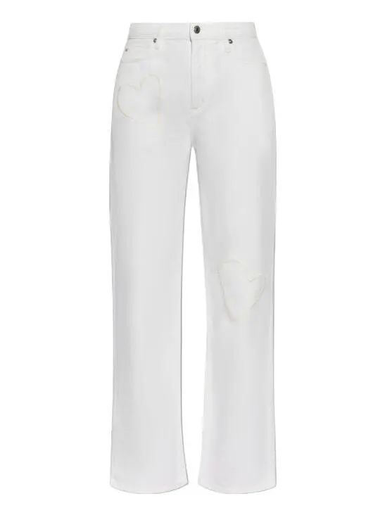 Zadig&Voltaire Straight-leg Jeans With Heart Embroidery - White