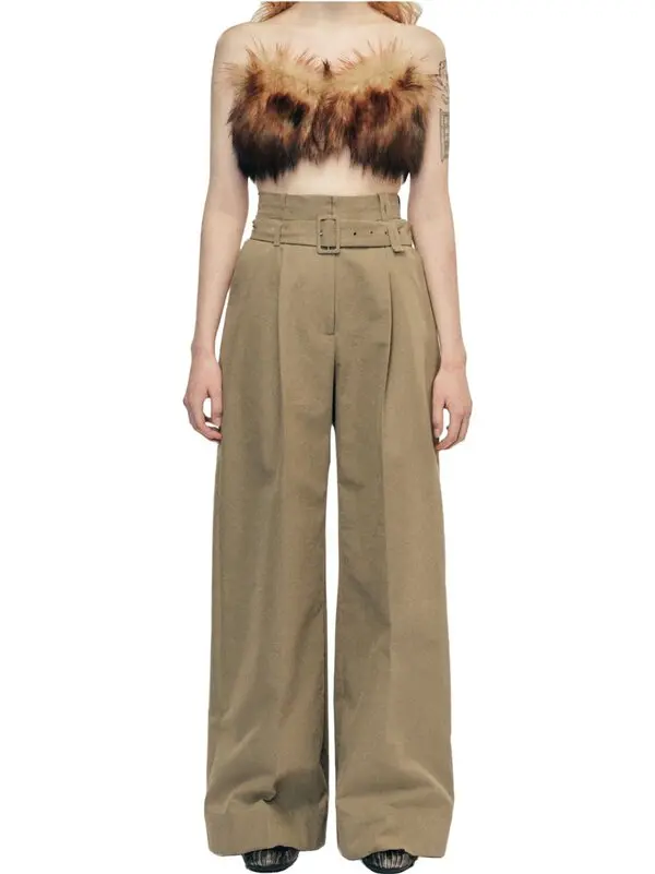 Simone Rocha Belted Wide-leg Trousers - Brown