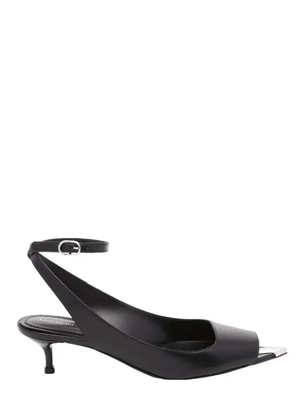 Alexander McQueen Punk Pointed-toe Sandals With Buckled Ankle Straps - Black