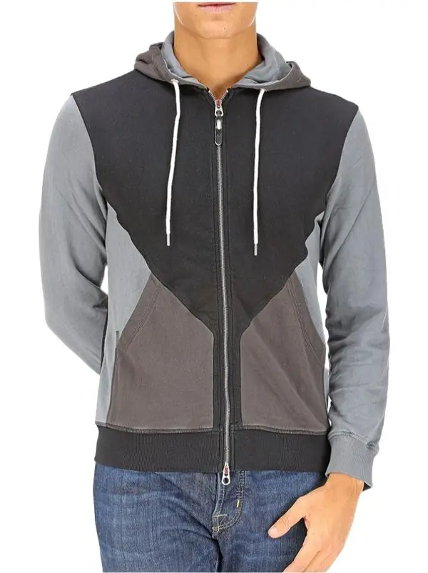 Emporio Armani Logo Detail Zip-up Hoodie - Gray