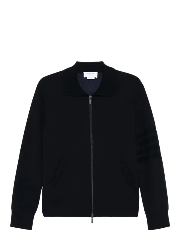 Thom Browne 4-bar Stripe Zip Cardigan - Navy Blue