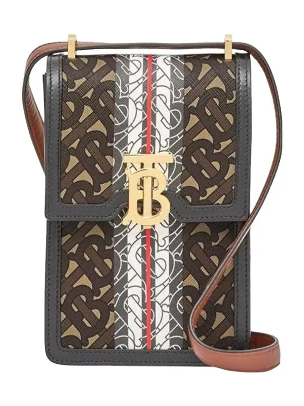 Burberry Robin Monogram Stripe Crossbody Bag - Black
